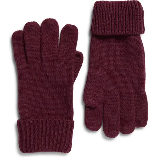 OPEN EDIT Core Knit Gloves - Plum