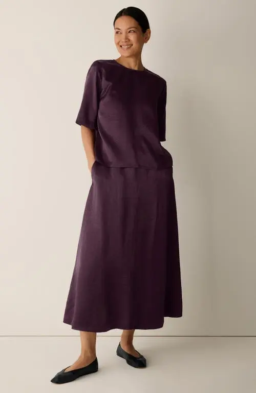 Eileen Fisher Crinkled Maxi Skirt - Purple
