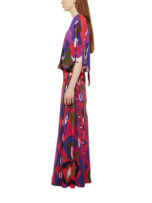 Emilio Pucci Orchid Print Cape Blouse - Multicolor