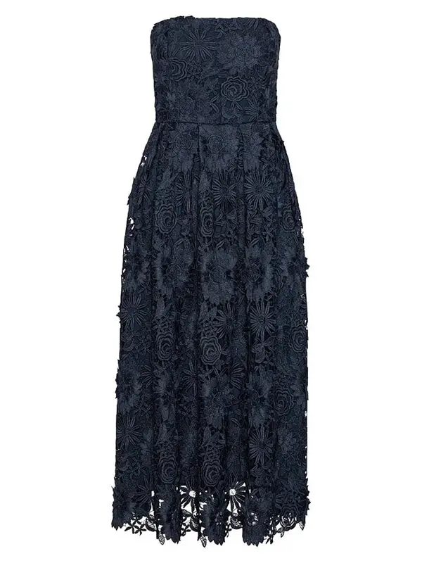 ROTATE BY BIRGER CHRISTENSEN 3d Lace Midi Dress