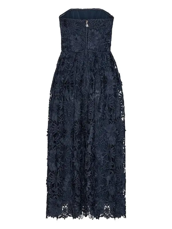 ROTATE BY BIRGER CHRISTENSEN 3d Lace Midi Dress