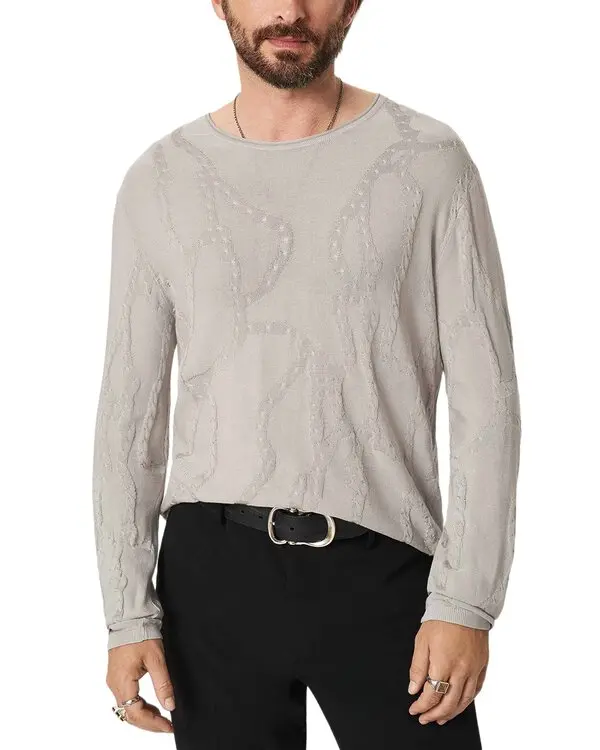 John Varvatos Broken Twig Cotton Crewneck Sweater
