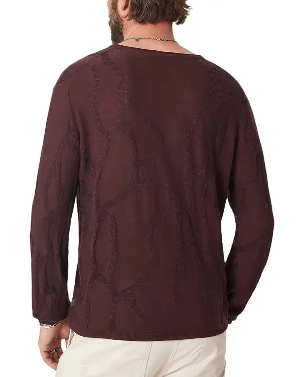 John Varvatos Broken Twig Cotton Crewneck Sweater - Pruce