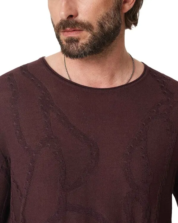 John Varvatos Broken Twig Cotton Crewneck Sweater - Pruce