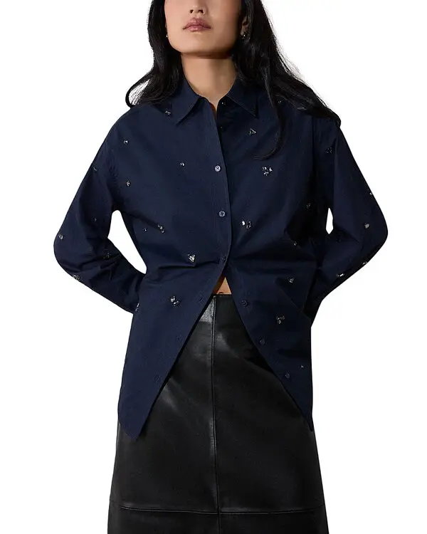 Whistles Embellished Poplin Shirt