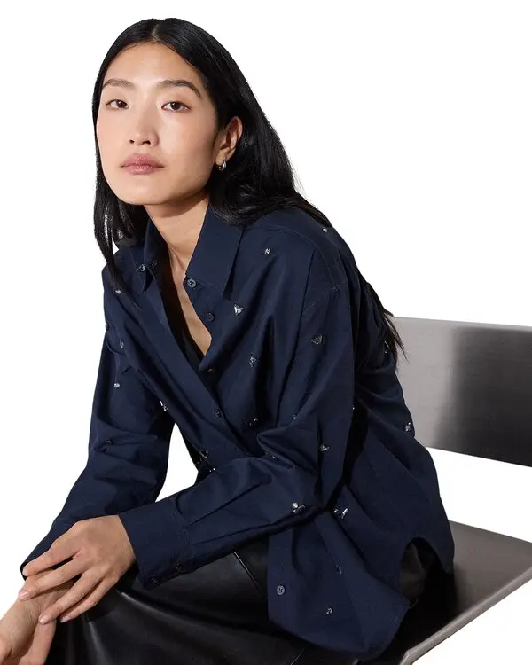 Whistles Embellished Poplin Shirt