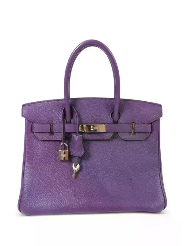 Hermès 2012 30 Birkin Leather Tote Bag - Purple