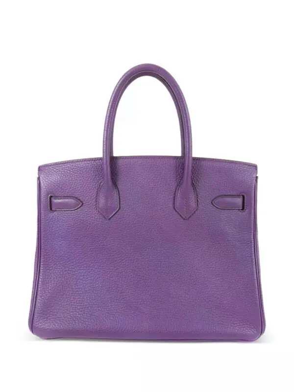 Hermès 2012 30 Birkin Leather Tote Bag - Purple