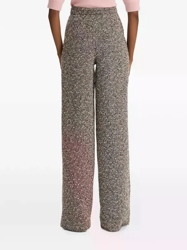 Oscar De La Renta Slubby-tweed Wide-leg Trousers