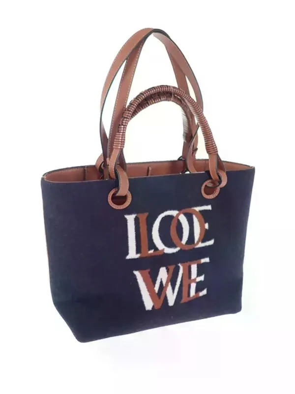 Loewe 2000-2026 Small Love Anagram Wool Tote Satchel