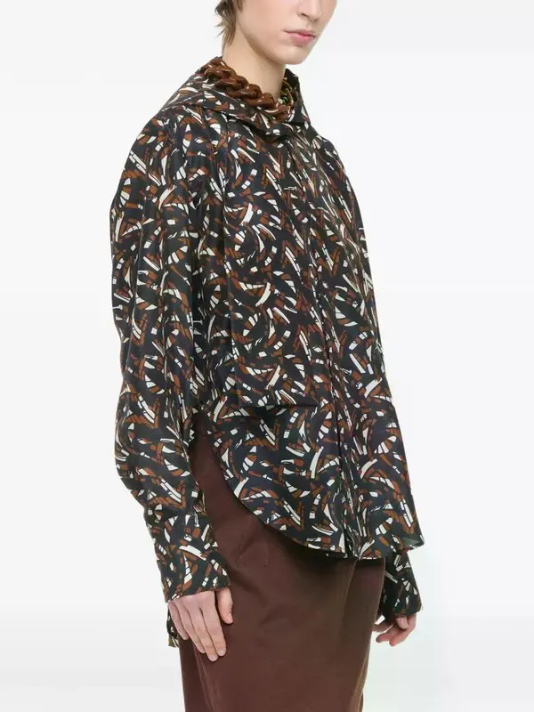 Plan C Abstract-print Haboutai Blouse