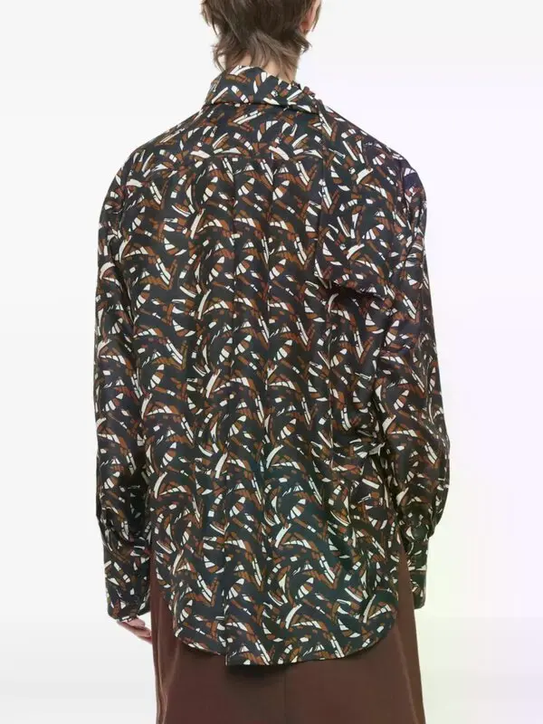 Plan C Abstract-print Haboutai Blouse