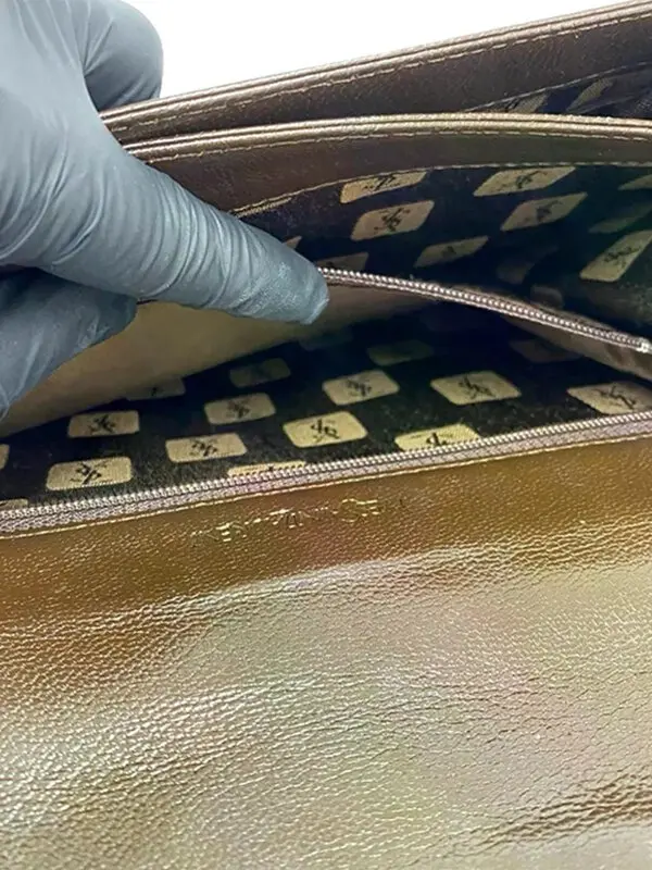 Saint Laurent 1980-2000 Lizard Embossed Leather Crossbody Bag