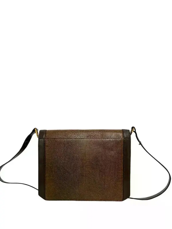 Saint Laurent 1980-2000 Lizard Embossed Leather Crossbody Bag