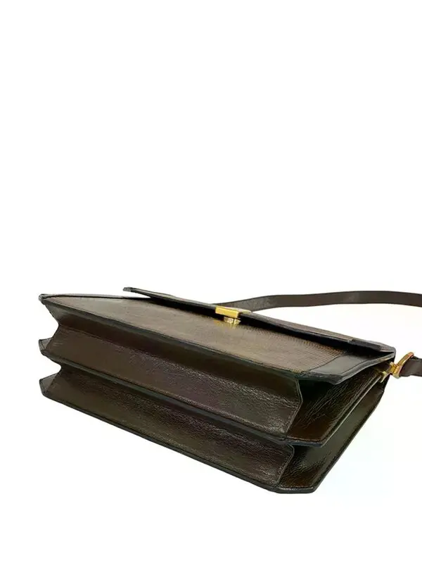 Saint Laurent 1980-2000 Lizard Embossed Leather Crossbody Bag