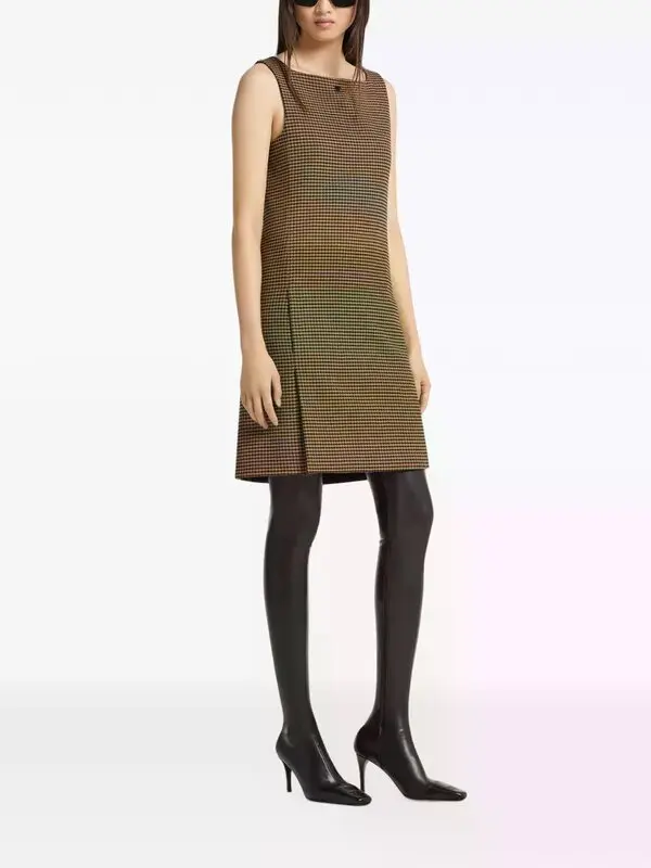 COURREGES Houndstooth Slit Mini Dress