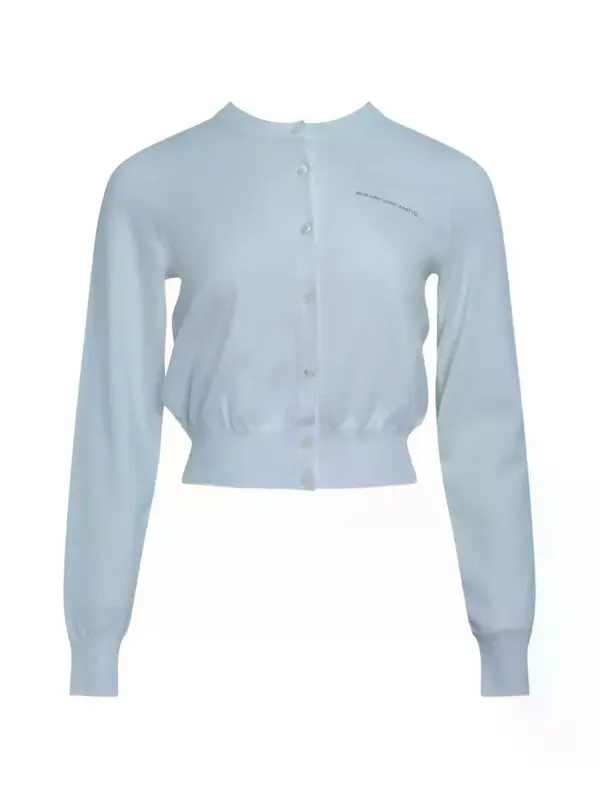 Alexander Wang Crystal Logo Cardigan - White