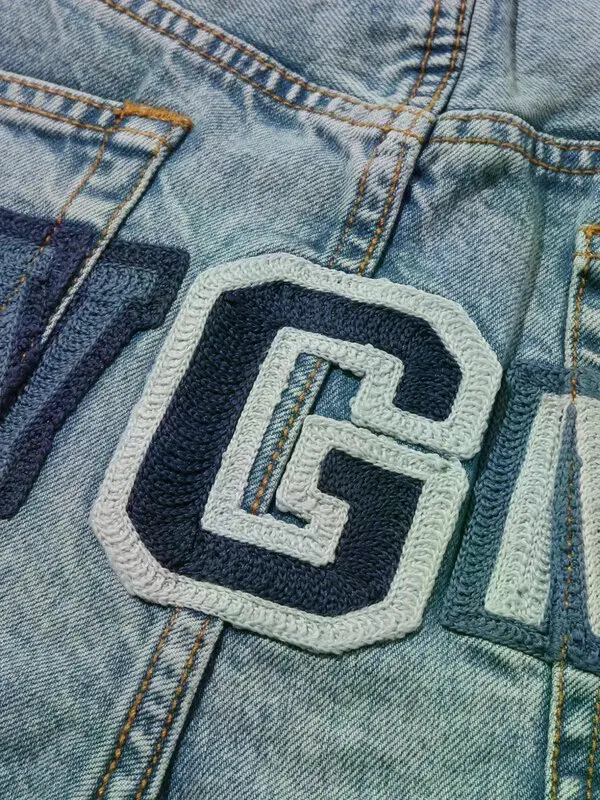 A BATHING APE Shark-motif Straight-leg Jeans