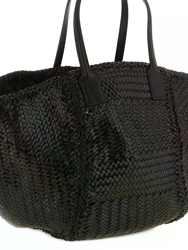Dragon Diffusion Maxi Teresa Cabas Woven Leather Tote Bag - Brown