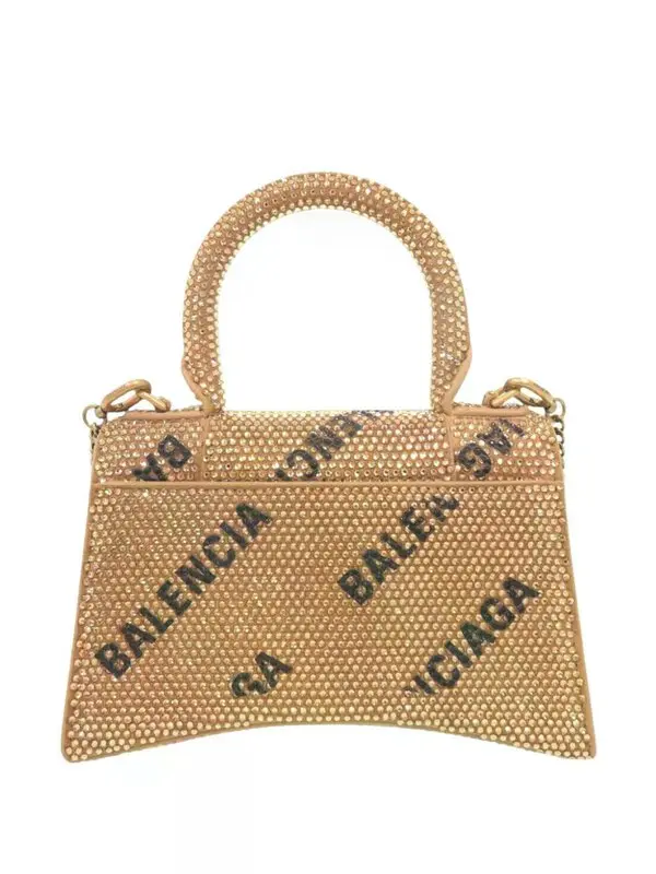 Balenciaga 2020-2026 Rhinestone Hourglass Xs Satchel - Brown