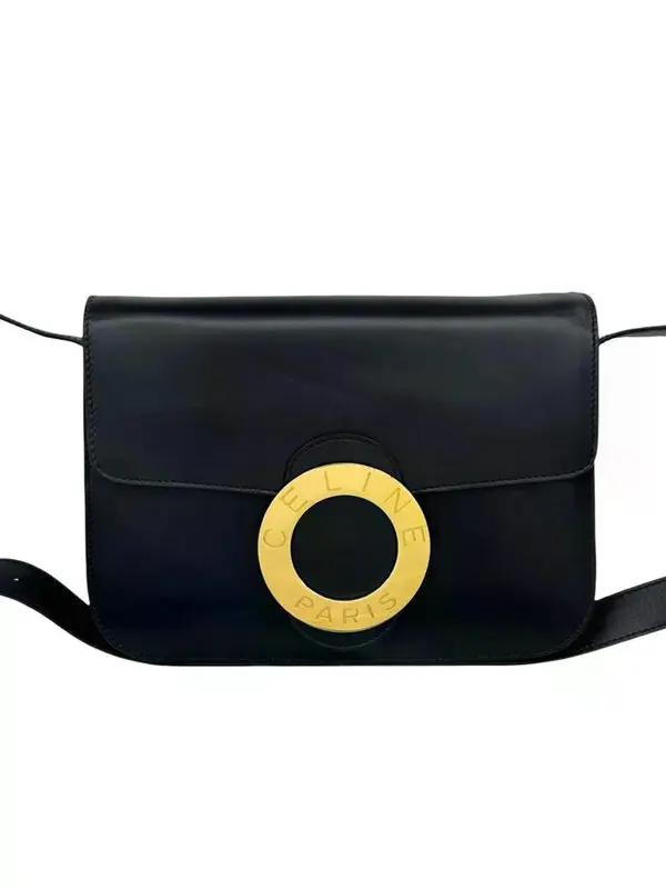 Celine 1990-2000 Calfskin Circle Logo Crossbody Bag