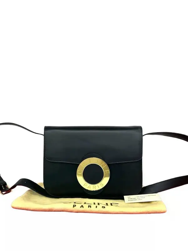 Celine 1990-2000 Calfskin Circle Logo Crossbody Bag