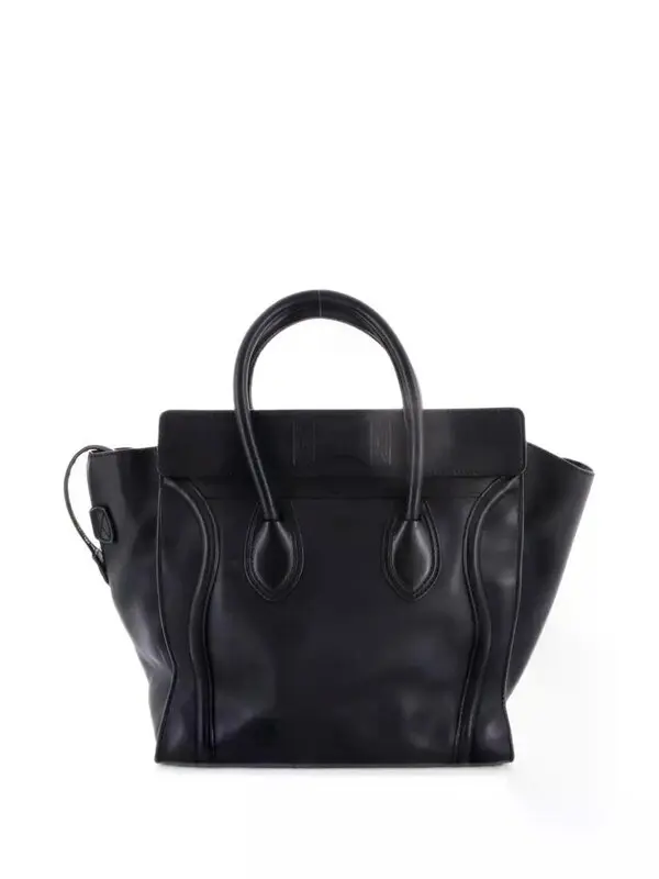 Celine Luggage Bag Smooth Leather Mini Tote Bag - Black