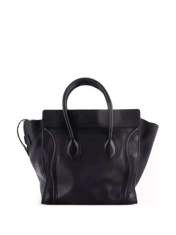 Celine Luggage Bag Smooth Leather Mini Tote Bag - Black