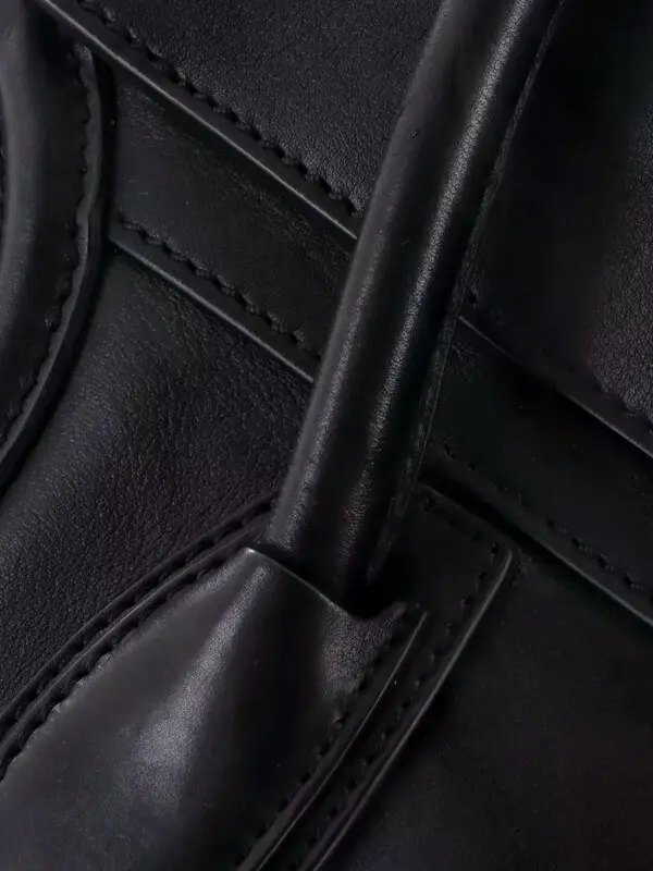 Celine Luggage Bag Smooth Leather Mini Tote Bag - Black
