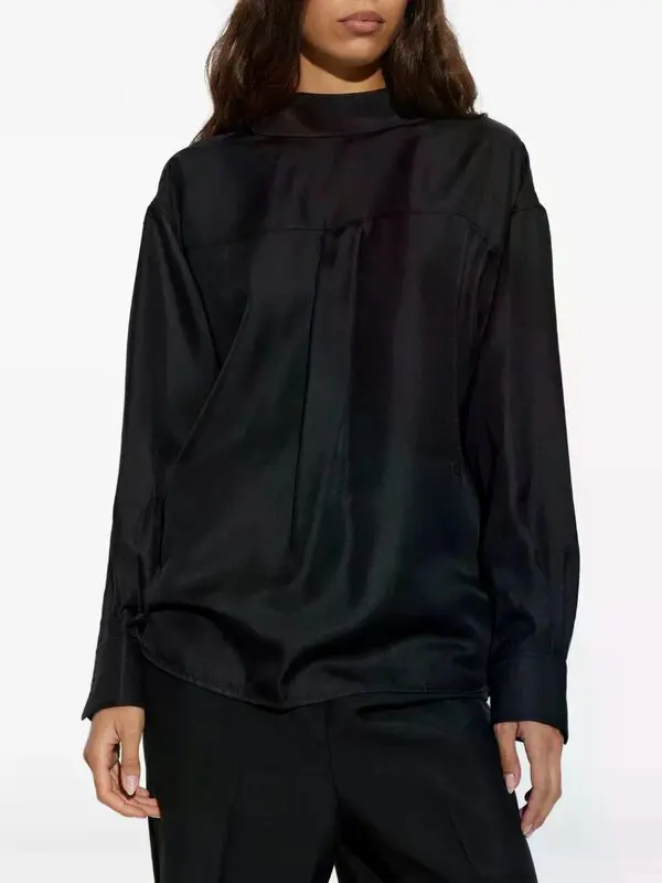 Alexander Wang Silk Reverse-detail Shirt - Black