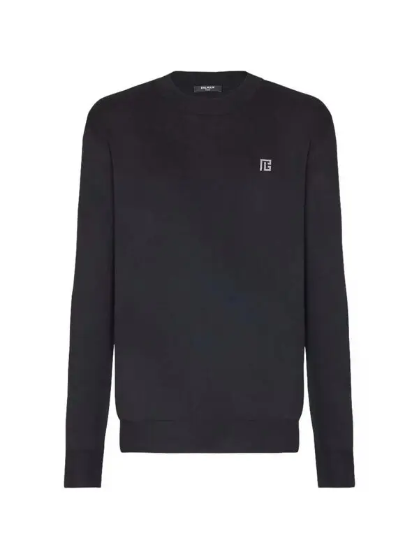 Balmain Fine Silk And Cotton Jumper - Black