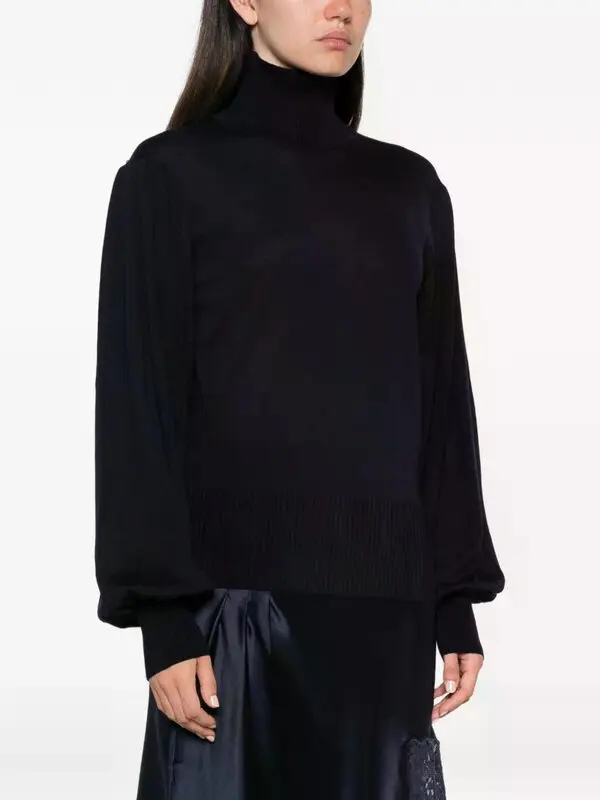 Liviana Conti Puff-sleeve High-neck Sweater