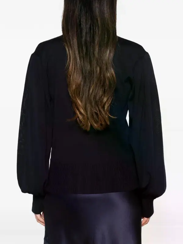 Liviana Conti Puff-sleeve High-neck Sweater