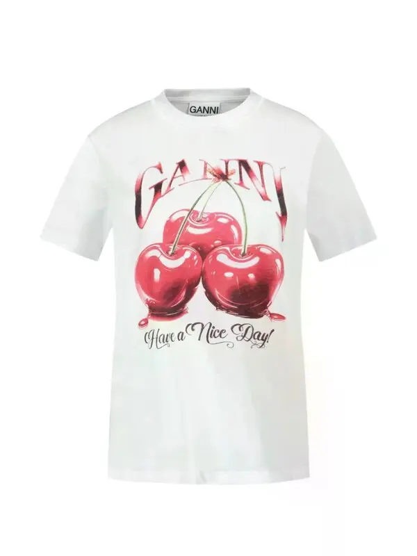 GANNI Cherry-print T-shirt