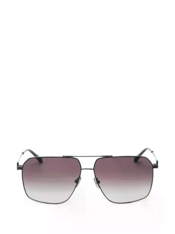 FERRAGAMO Gancini Geometric-frame Sunglasses - Black