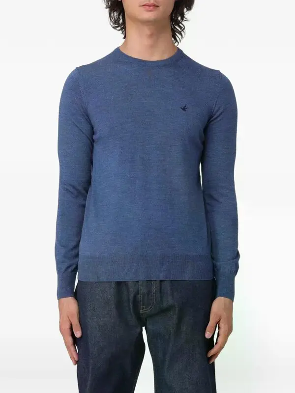 BROOKSFIELD Logo-embroidered Wool Sweater