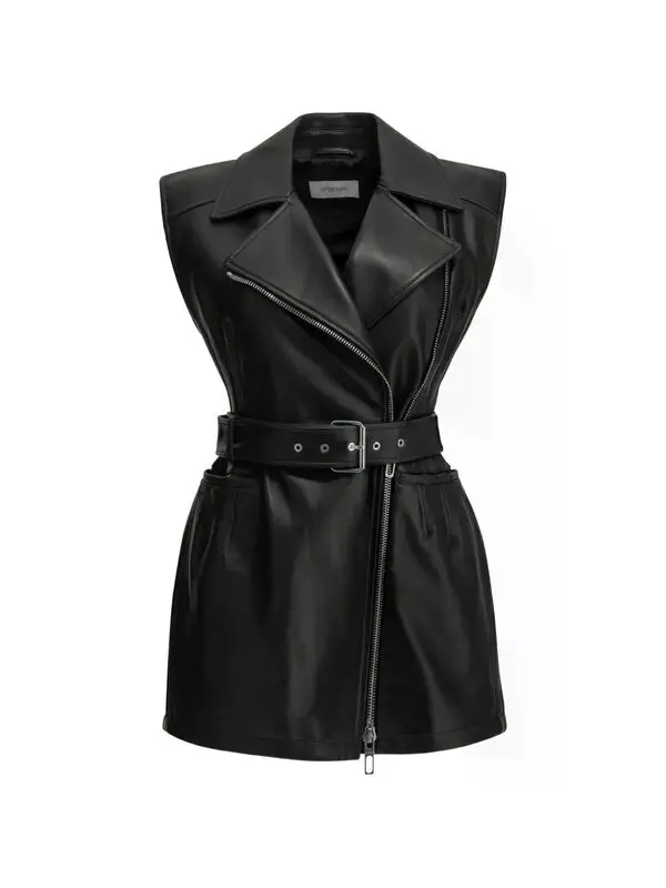 Max Mara Favella Belted Leather Jacket