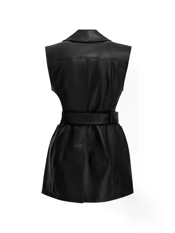 Max Mara Favella Belted Leather Jacket
