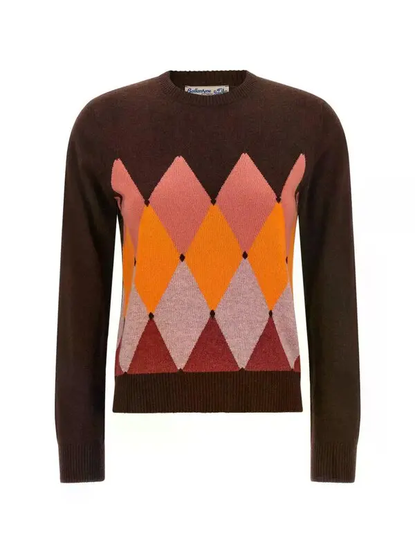 BALLANTYNE Diamond Intarsia-knit Sweater