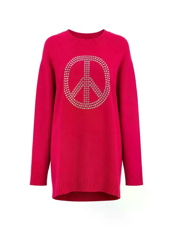 Moschino Crystal-embellished Peace-sign Dress