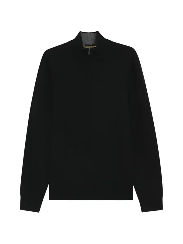 BOSS Zipper-neck Sweater In Virgin Wool With Cashmere