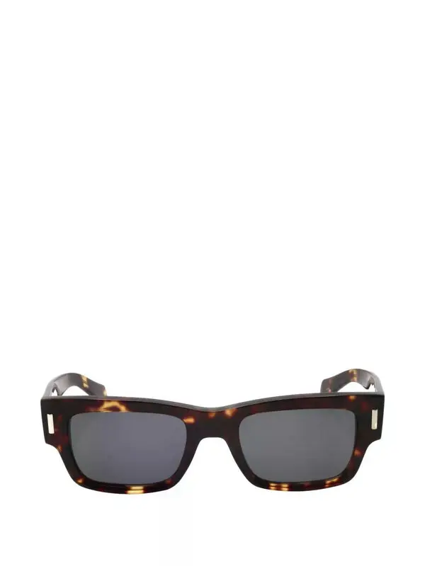 FERRAGAMO Tortoiseshell-effect Rectangle-frame Sunglasses - Brown