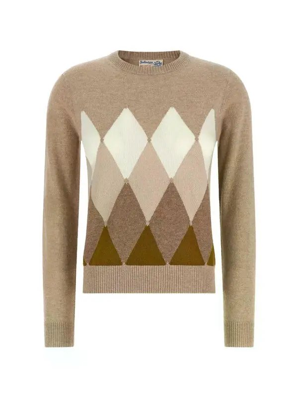 BALLANTYNE Argyle-intarsia Cashmere Sweater