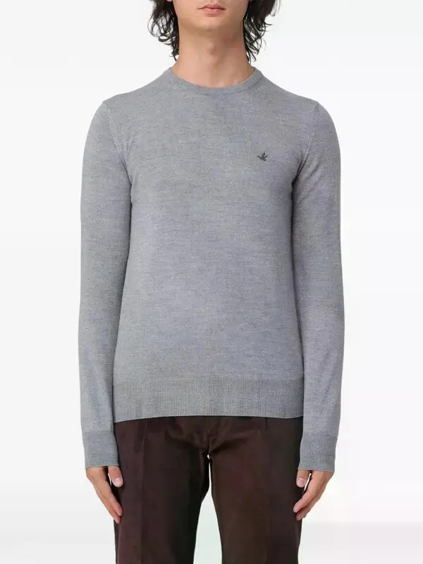 BROOKSFIELD Logo-embroidered Wool Sweater