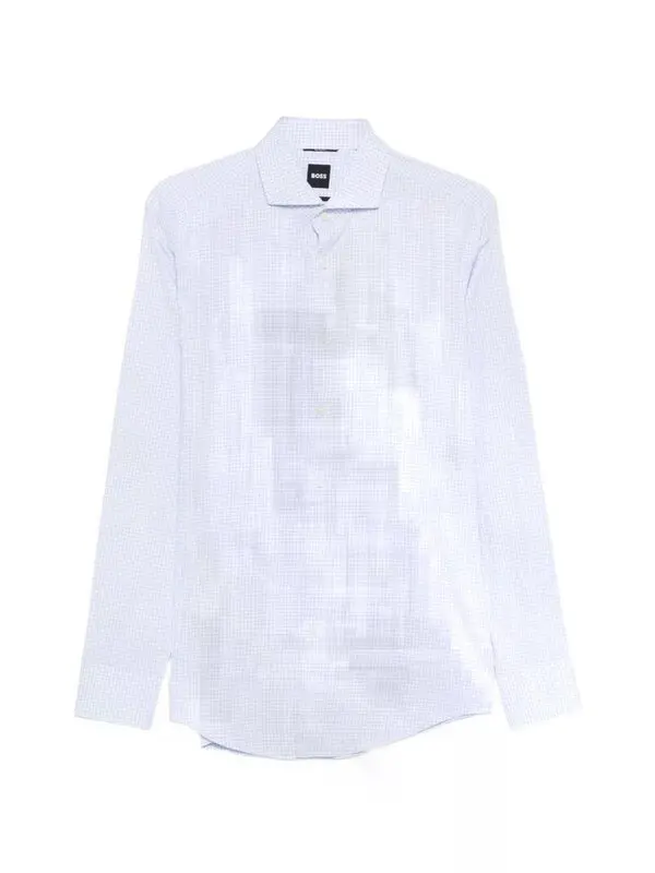 BOSS Check-pattern Spread-collar Shirt