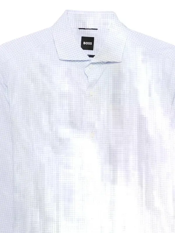 BOSS Check-pattern Spread-collar Shirt