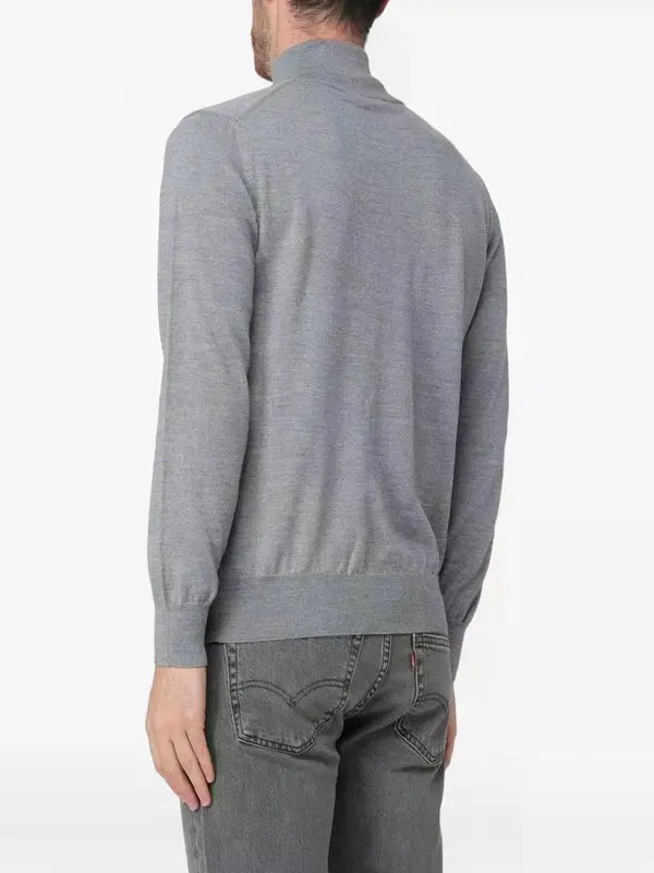 BROOKSFIELD Half-zip Long-sleeve Sweater - Grey