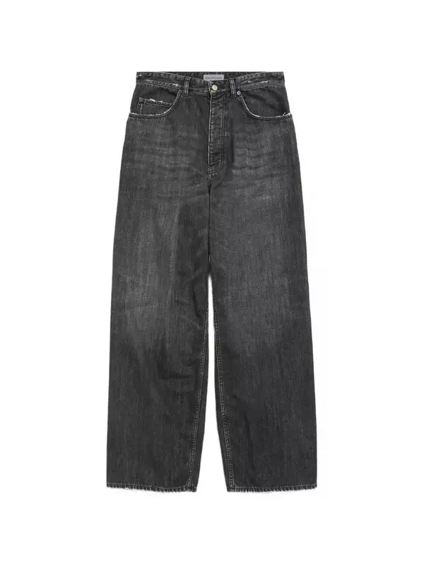 Balenciaga Distressed Wide-leg Jeans - Grey