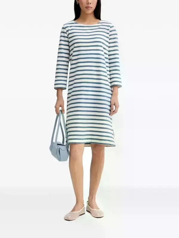 Marc O'polo Horizontal-stripe Three-quarter-sleeve Dress