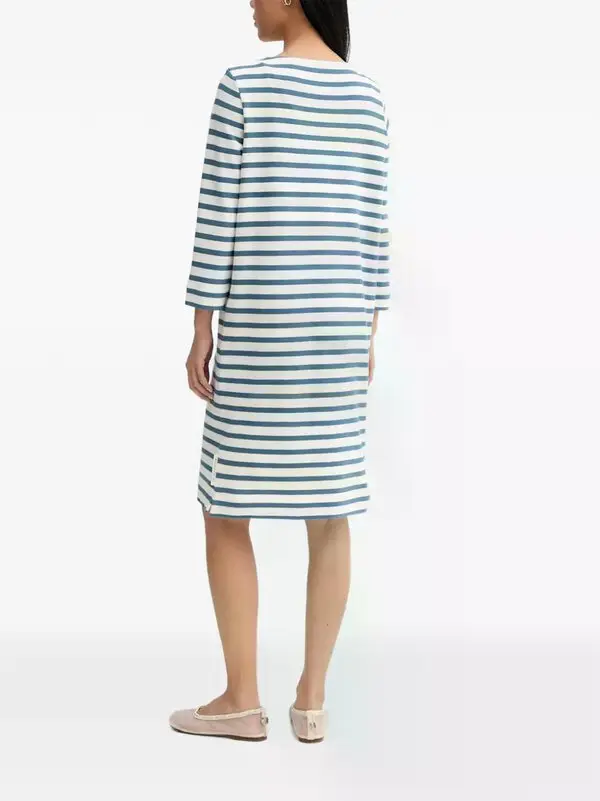 Marc O'polo Horizontal-stripe Three-quarter-sleeve Dress